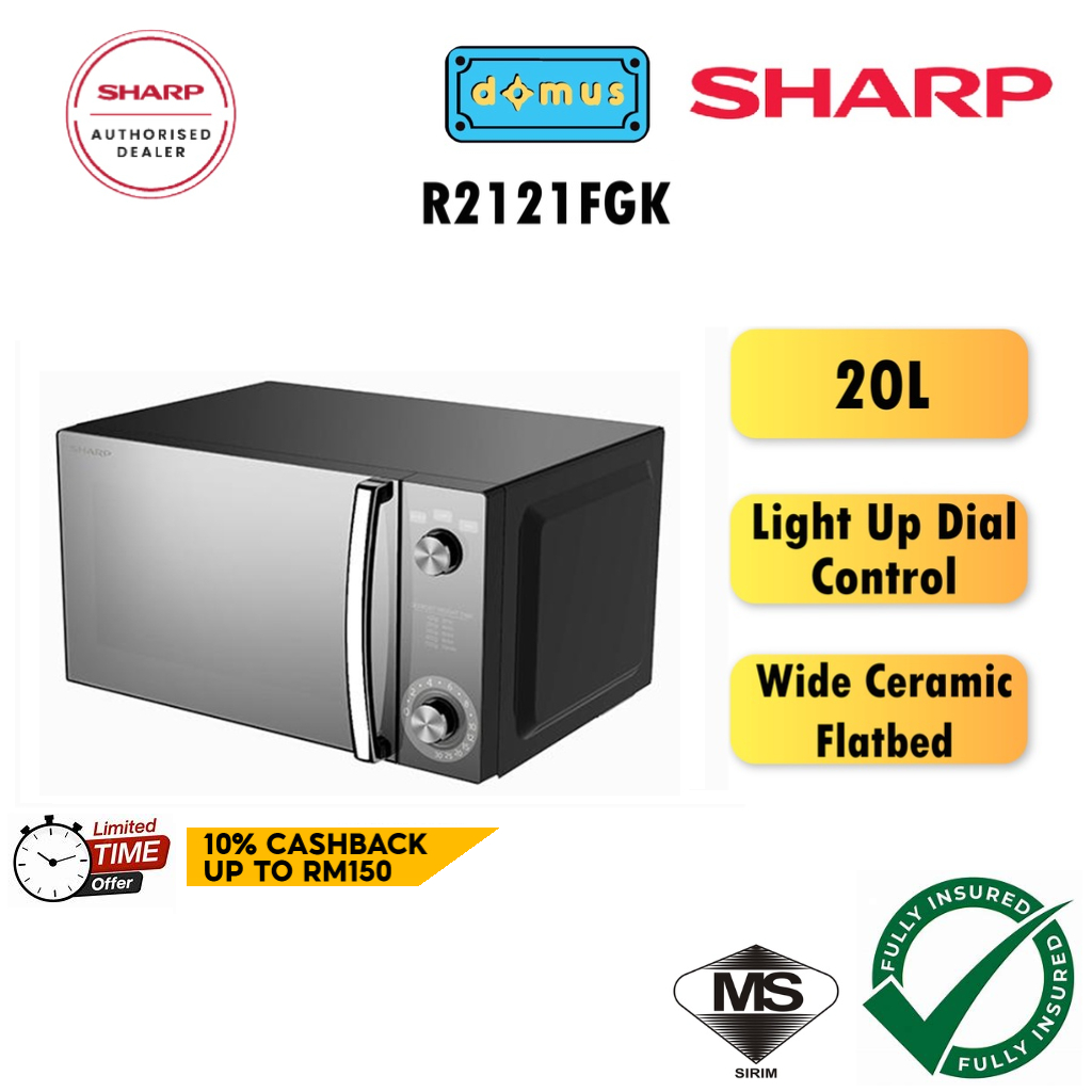 Sharp Mechanical Dial Microwave Oven 20L 800W With Wide Ceramic Flatbed ...