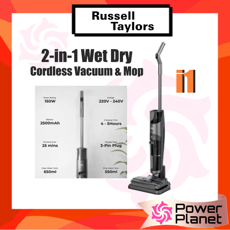 Russell Taylors Wet & Dry i1 Mop 2-in-One / Vortex Cordless Vacuum ...