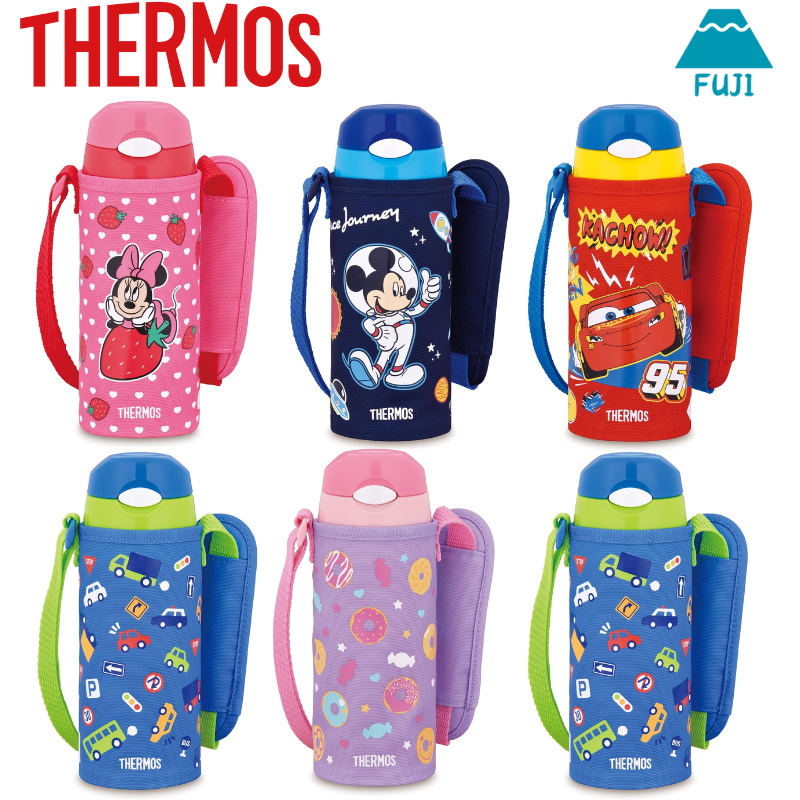 Thermos FHL-403FDS Kids Vacuum Insulated Straw Bottle Mickey Navy Blue Cold Retention School Use ...