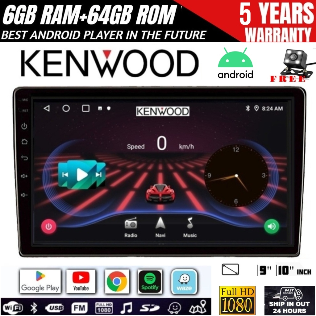 [8GB RAM+128GB ROM]QLED Kenwood Android Player 9"10" inch Quad Core Car ...