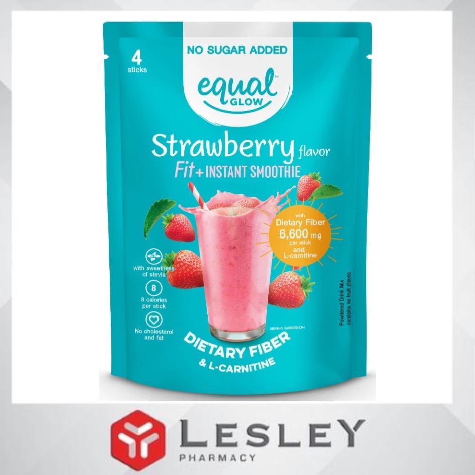 Equal Glow Strawberry Flavor Fit + Instant Smoothie with Fiber and L ...