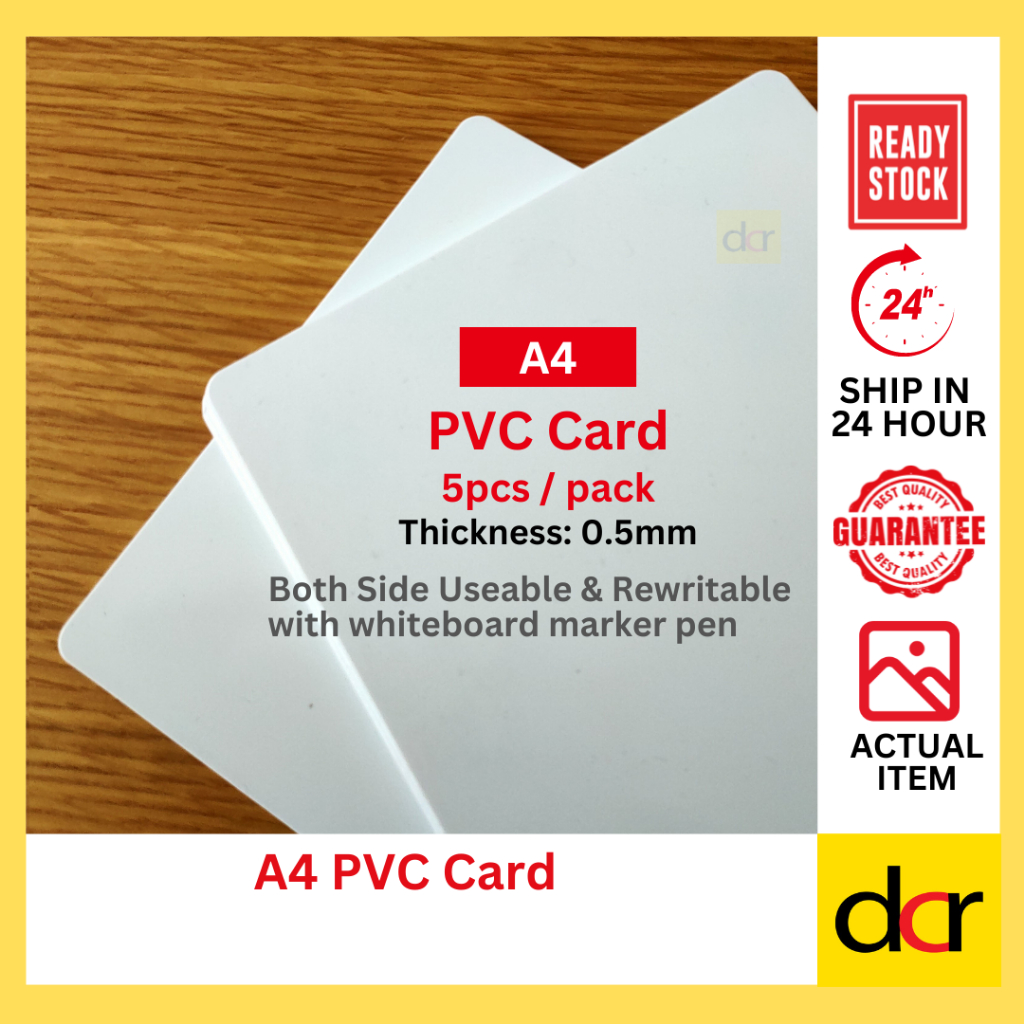 A4 Blank PVC Card, A4 Whiteboard, Plastic Card, Both Side Reusable ...