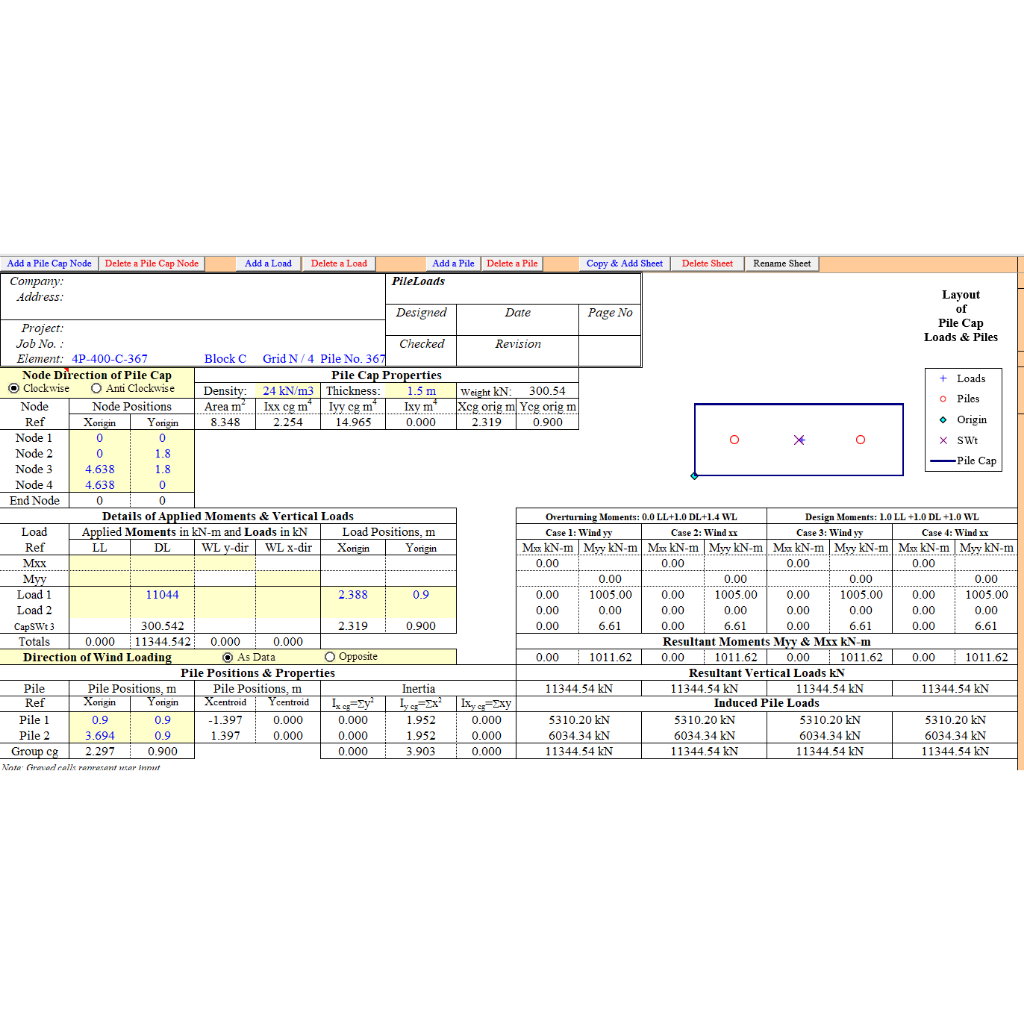 RC Pile Eccentricity Check Analysis Excel Spreadsheet | Shopee Malaysia
