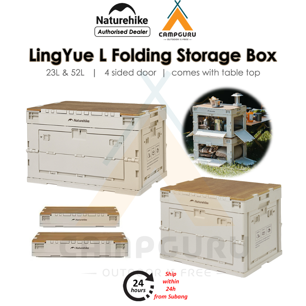 Naturehike 23L 52L LingYue L Folding Storage Box Foldable Equipment Organizer PP Portable Large ...