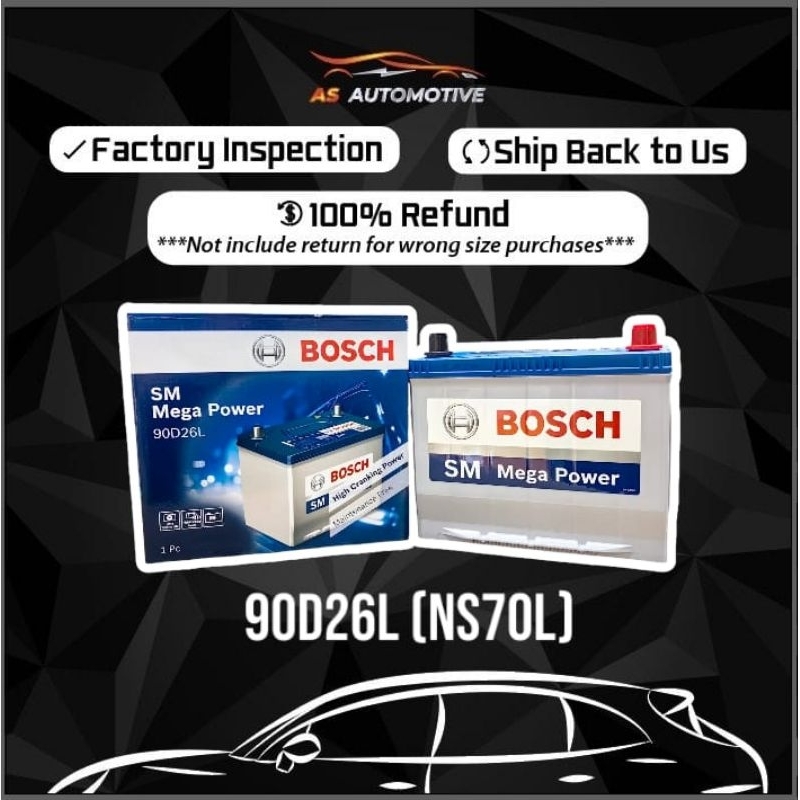 NS70 | 90D26L Battery BOSCH Car Battery - SUBARU Legacy, VOLVO, FORD ...