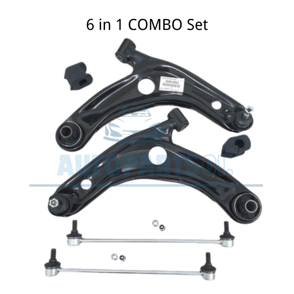 [6 IN 1 COMBO SET] Front Lower Arm / Stabilizer Link / Bush - Toyota Vios NCP93 / Prius C NHP10 ...