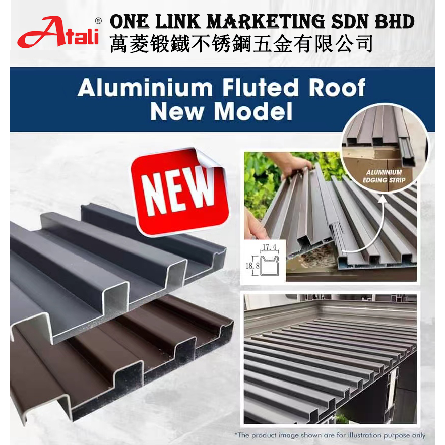 （CUT TO SIZE RM8/FT）Aluminum fluted roof tiles insulated aluminum tiles ...