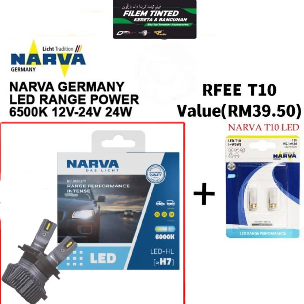 【1YearWarranty】Narva Germany 6000K/3500K Range Performance Led H1/H3/H4 ...