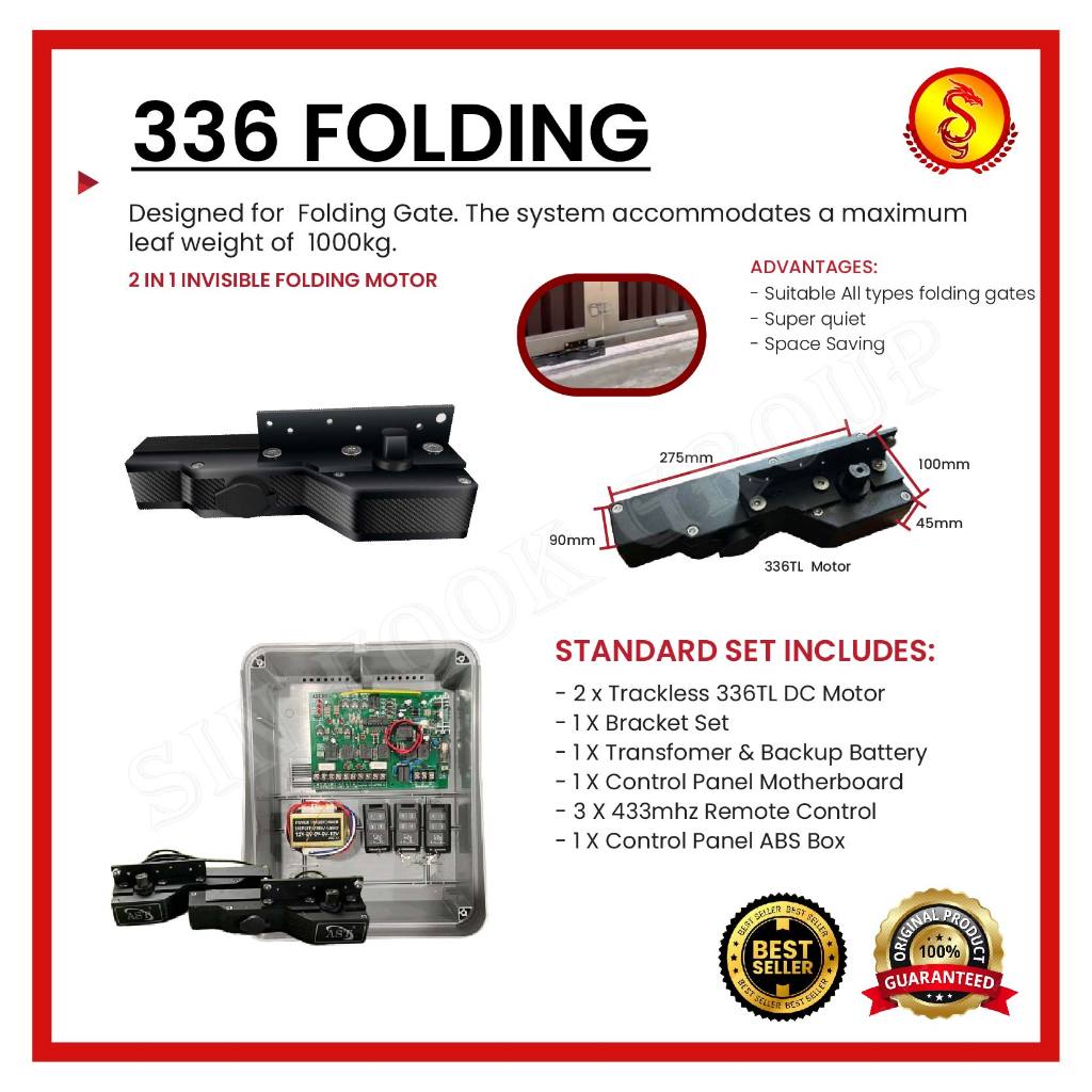 336 Folding Gate Auto Gate System DC Moto ⚡READY STOCK⚡🔥 | Shopee Malaysia