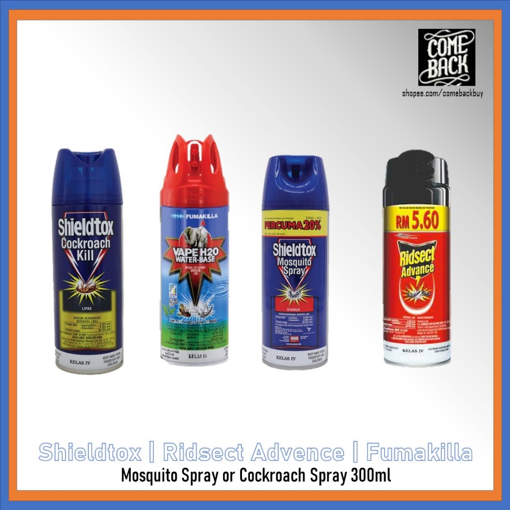 Mosquito / Cockroach Spray Fumakilla, Ridsect Advance, Shieldtox 300ml ...