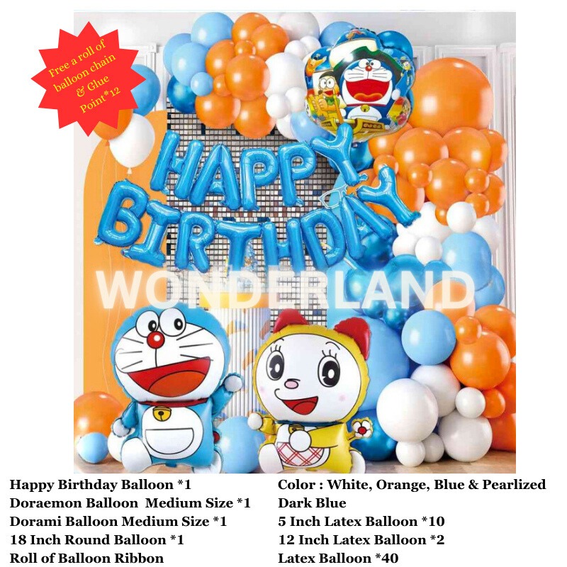 Doraemon Birthday Balloon Set Party Decoration for Kids Doraemon Belon ...