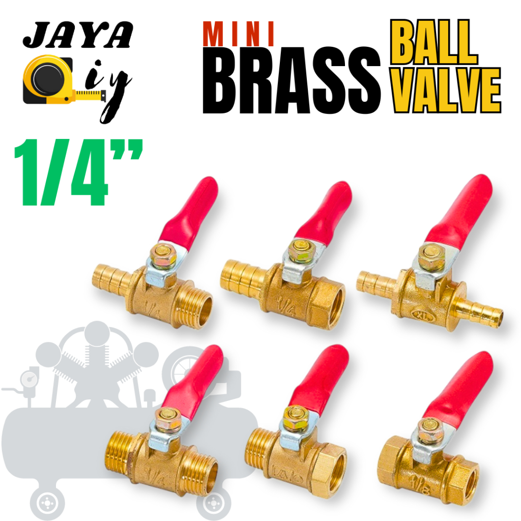 [1/4"]【BRASS】Mini Ball Valve ,Male, Female Thread and Hose Copper Brass ...