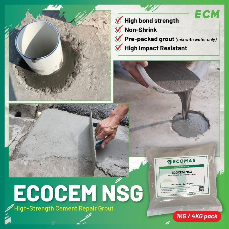 ECOCEM NSG HIGH STRENGTH CEMENT GROUT (1KG /4KG PACK) SIMEN KERAS ...