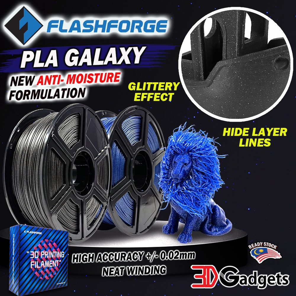 FlashForge PLA Galaxy 3D Printer Filament 1.75mm 1KG - pla PLA | Shopee ...