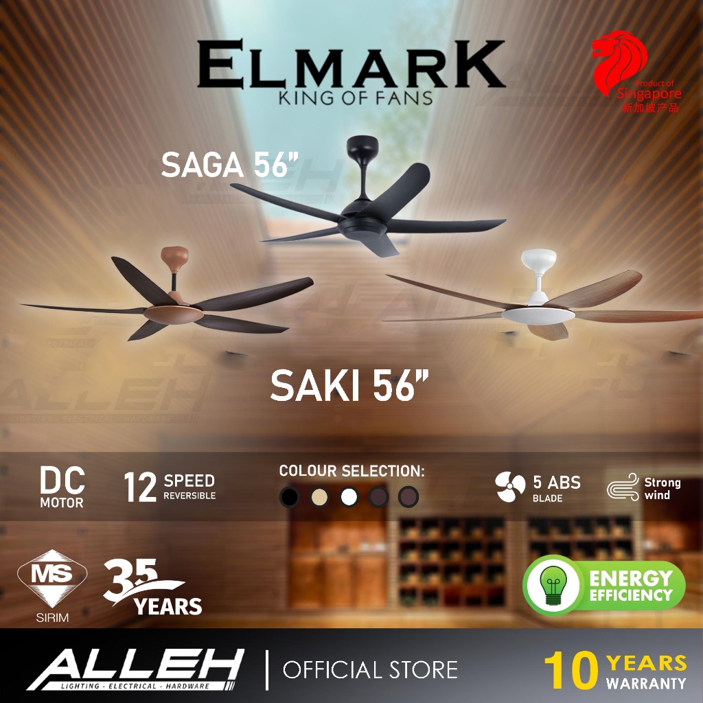 🔥 ELMARK ⭐SAKI 56"⭐Ceiling Fan Remote Elmark Saga 42"/56” inch kipas ...