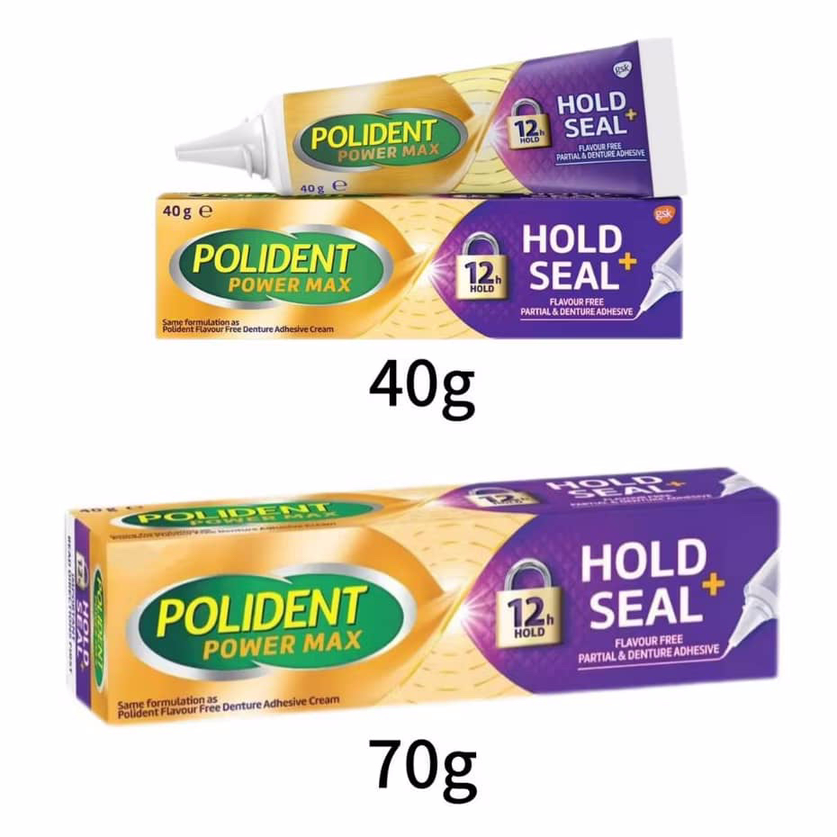 Polident Power Max-Denture Adhesive Cream Max Hold + Seal 40G/70G ...