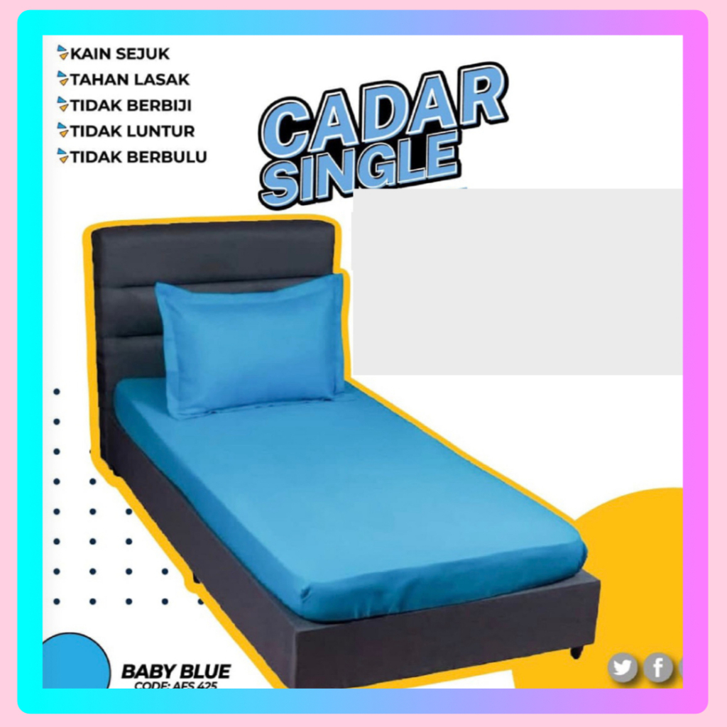 🔥Set Cadar Single Bergetah (Fitted)🔥Biru | Shopee Malaysia