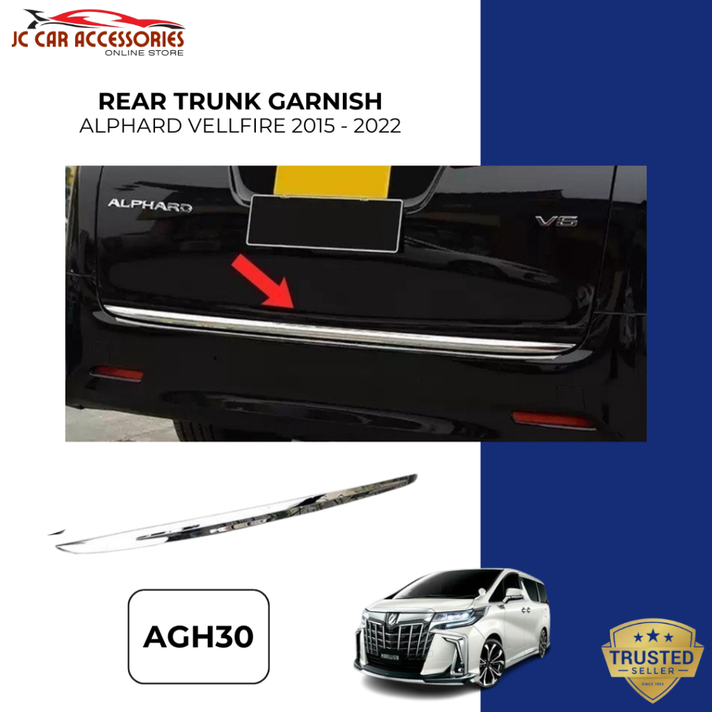 Toyota Alphard Vellfire Rear Trunk Chrome Boot Tailgate Cover Trim ...