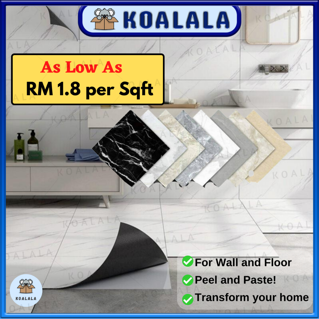 Waterproof Anti Slip Marble Tile Sticker Self Adhesive Kitchen Vinyl ...