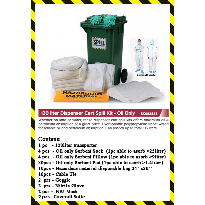 Industrial Oil and chemicals universal Spill Kit 120L | Shopee Malaysia