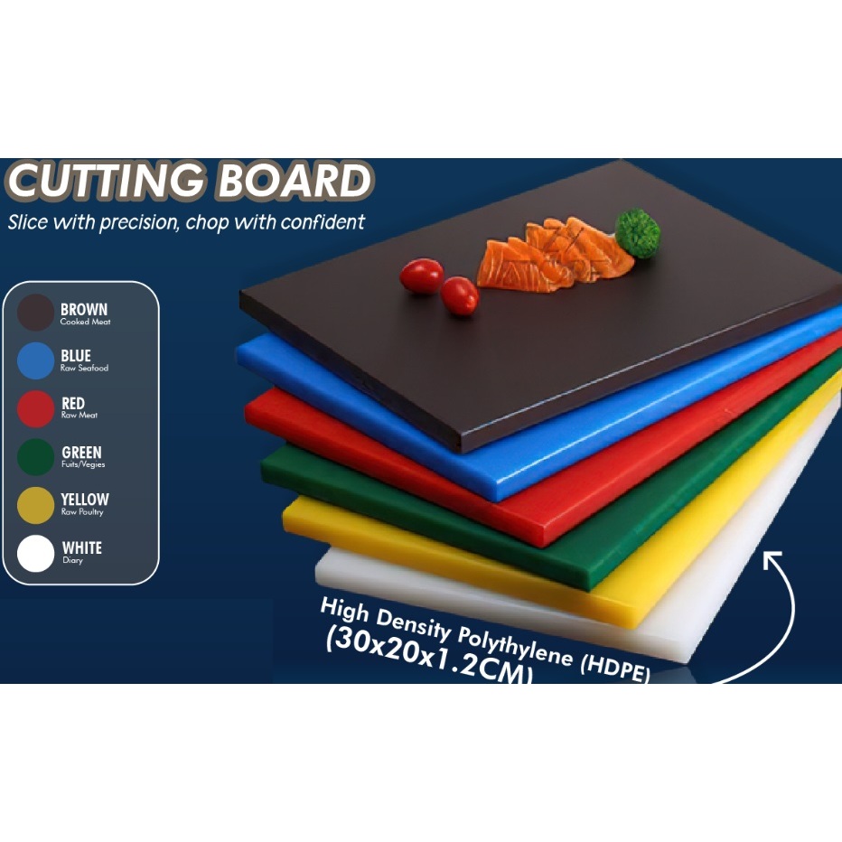 HDPE PE Color Cutting Board 30 x 20 x 1.2 CM PEMOTONG PAPAN WARNA ...