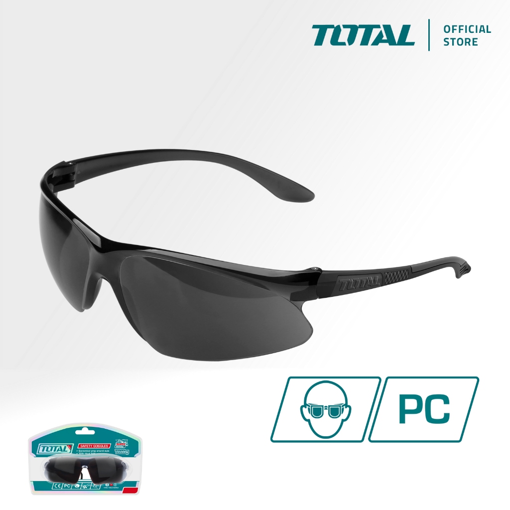 TOTAL Safety Goggles + light weight + comfortable to wear + wide visual ...