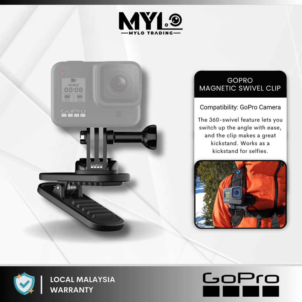 (READY STOCK) - GoPro Magnetic Swivel Clip For GoPro Hero 12 | Hero 11 ...