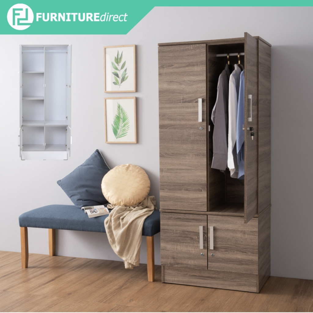 Furniture Direct NAOMI key lock wardrobe rak baju almari baju home ...