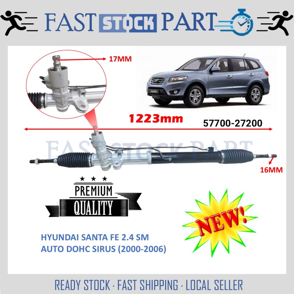 1PC NEW POWER STEERING RACK - 57700-27200 HYUNDAI SANTA FE 2.4 SM AT ...