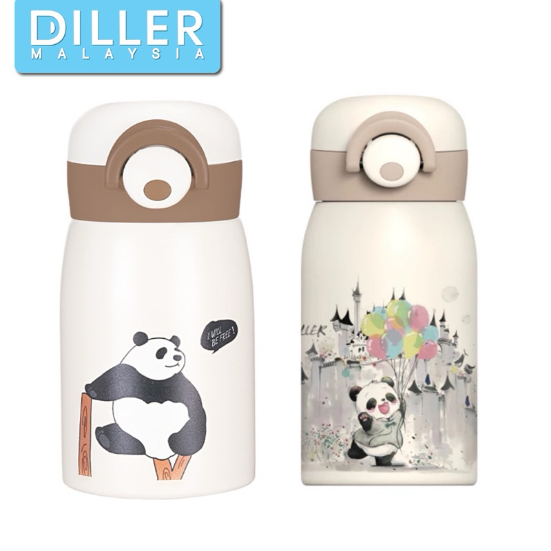 Diller Khaki Panda SUS316 S.Steel Oneclick Open Thermo Water Bottle ...