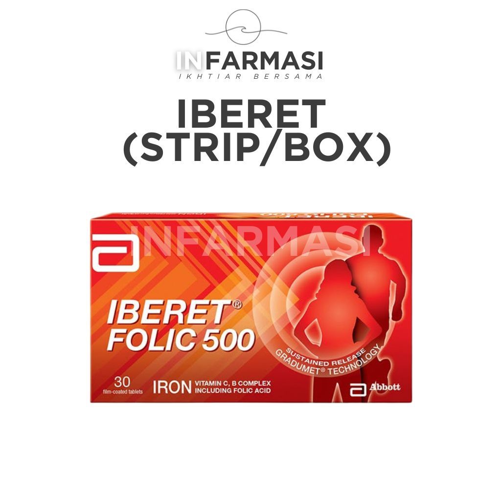 Iberet Folic 500 30's Film-Coated Tablets (Box) - Vitamin Tambah Darah ...
