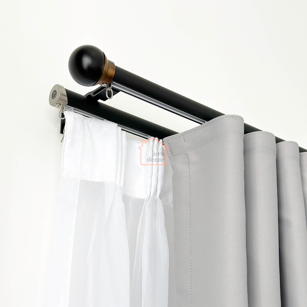 Jurudecor Estelle Decorative S Fold Rod | S Fold + Hook Type Curtain ...