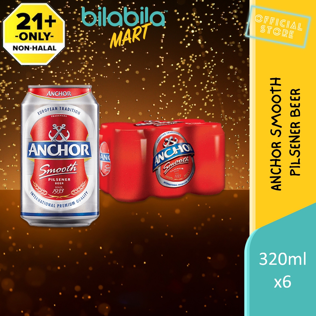 [CARTON] Anchor Beer (Smooth Pilsener) 320ml Lager Beer Can Drink ...