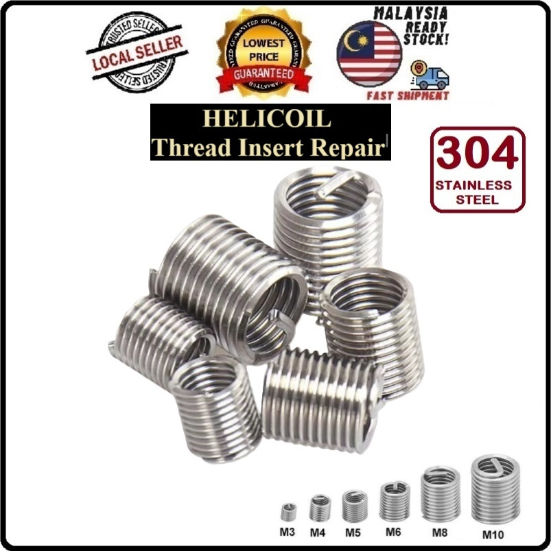 Helicoil M3 M4 M5 M6 M8 - 304 Stainless Steel Thread Repair Recoil Kit Thread Insert Repair Wire ...