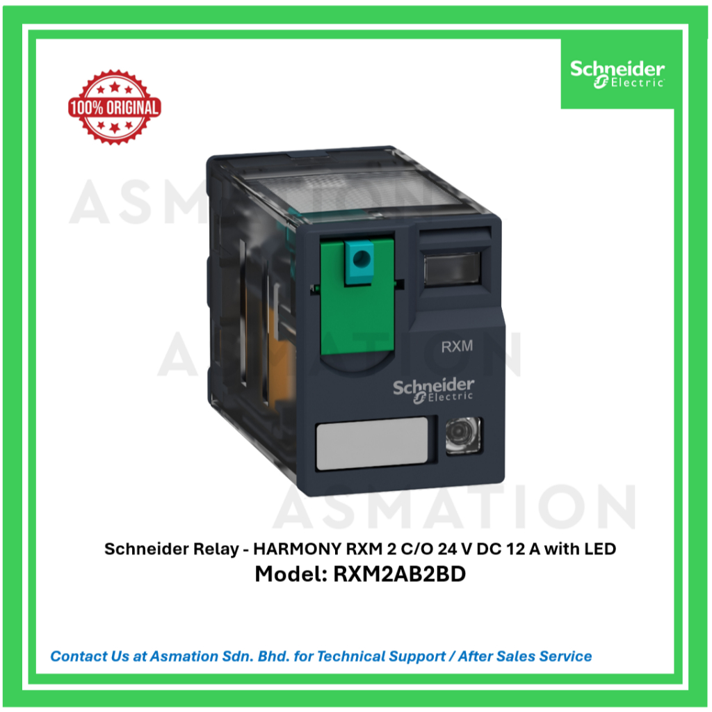 Schneider Relay HARMONY RXM 2 C/O 24V DC 12A with LED RXM2AB2BD | Shopee Malaysia