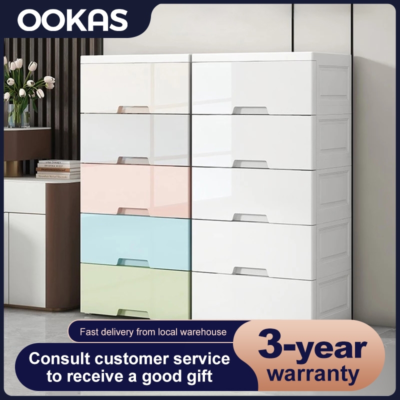 OOKASPlastic Drawer Baju 5 Layer Storage Drawer Cabinet/Plastic Drawer ...