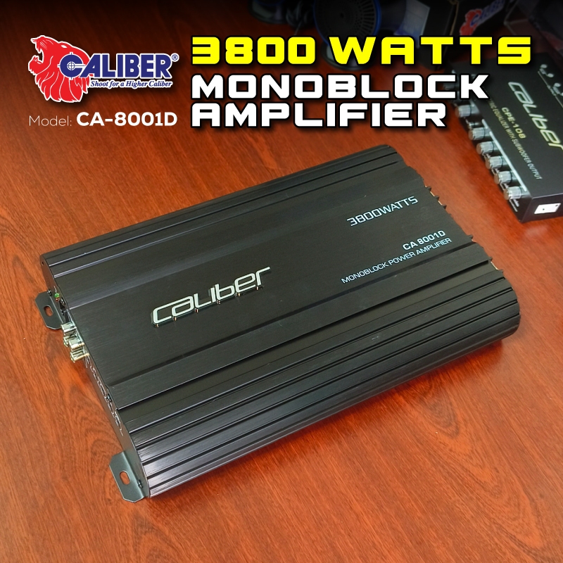 Caliber CA-8001D - 3800 Watts Monoblock Amplifier - Car Audio Stereo Bass Music Speaker Woofer ...