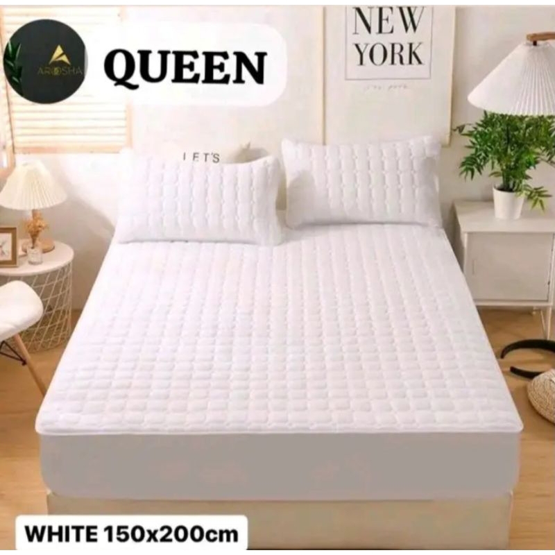 QUEEN CADAR HOTEL HILTON 3 in1 plain Queen ready stock for bed decor I ...