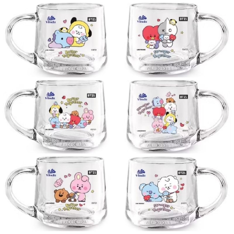 BT21 Glass Mug (RANDOM design) is a quality premium from Vinda tea ...