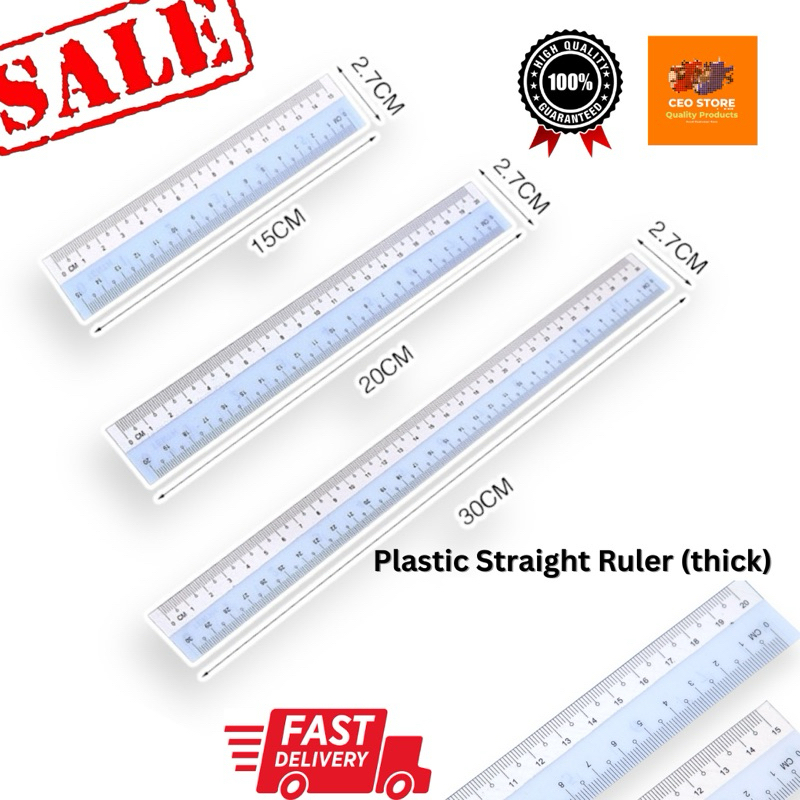 Plastic Straight Ruler Alat Tulis Stationery Office Bendable Soft Pembaris Plastik 尺 15cm 20cm ...