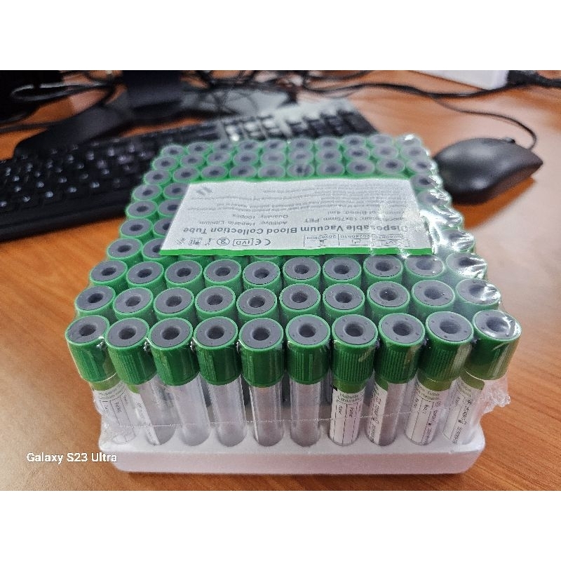 MDA APPROVED ️ Vacuum Blood Collection Tube Heparin Lithium Green Cap 0 ...