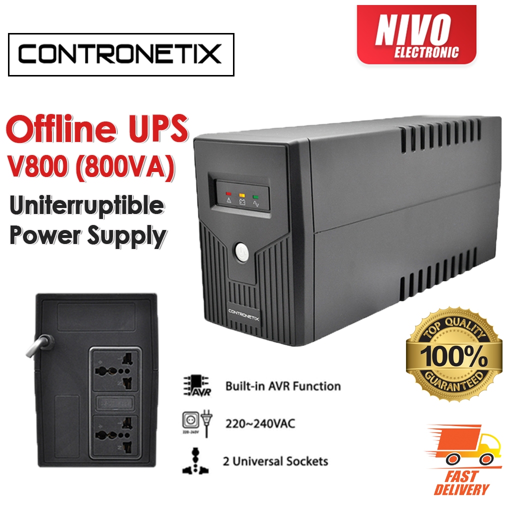 CONTRONETIX Offline UPS V800 (800va) Mocropower 12V Built In AVR - 2 X ...