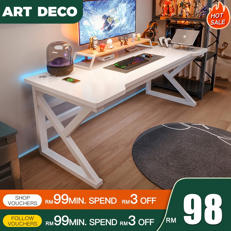 Meja Gaming White Gaming Table Computer/PC/Study Office Table Meja ...