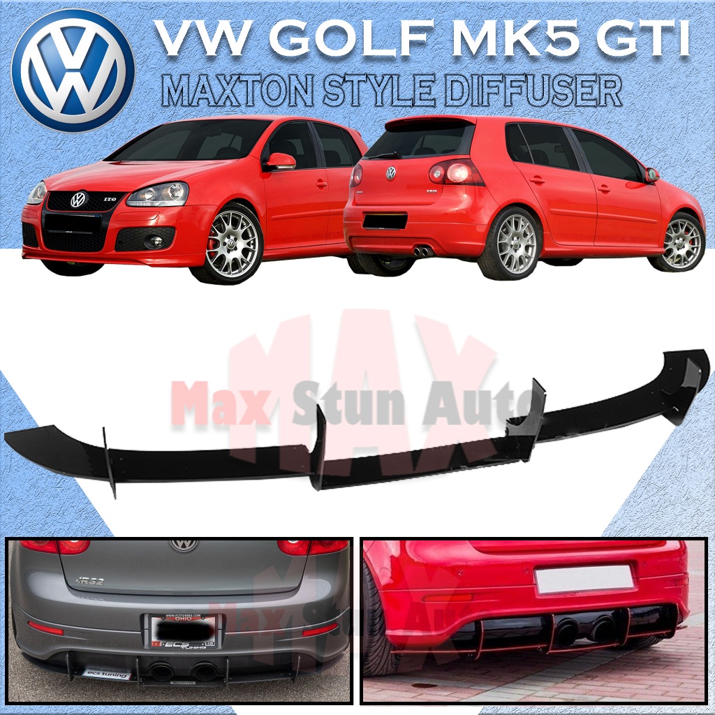 VOLKSWAGEN VW GOLF MK5 GTI R32 REAR DIFFUSER MAXTON DESIGN MATERIAL ...