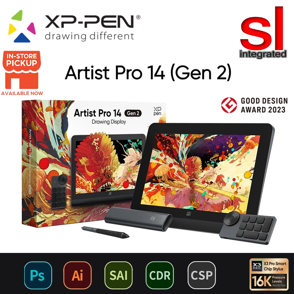 XP-Pen Artist Pro 14 (Gen 2) 14'' WUXGA Display Drawing Tablet | Shopee ...