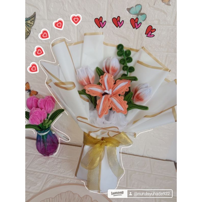 chenille flower/bunga kawat bulu | Shopee Malaysia