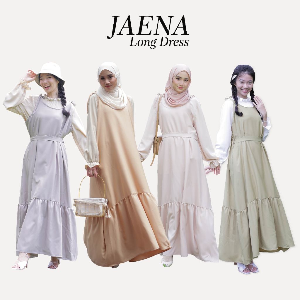 Gaun Kasual JAENA Labuh Tanpa Lengan Wadi Adra | Shopee Malaysia