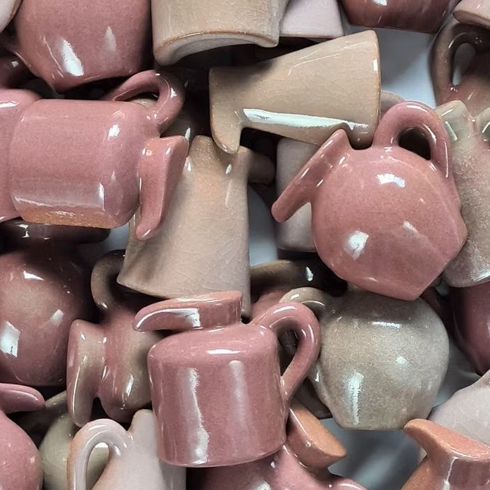 Keceramics Handmade Ceramic Mini Half Pots (Purple Tones) (Multiple ...