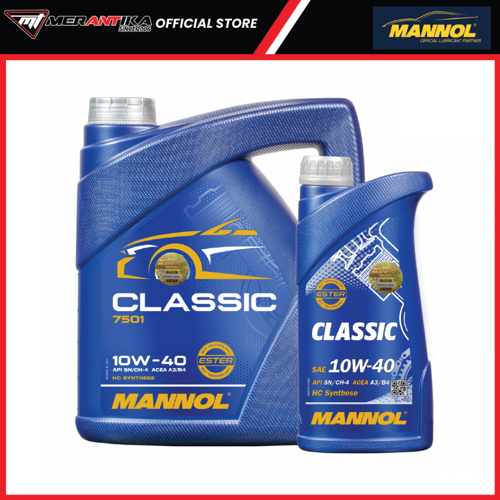 MERANTIKA | MANNOL 7501 Classic Semi Synthetic Ester 10W40 Car Engine ...