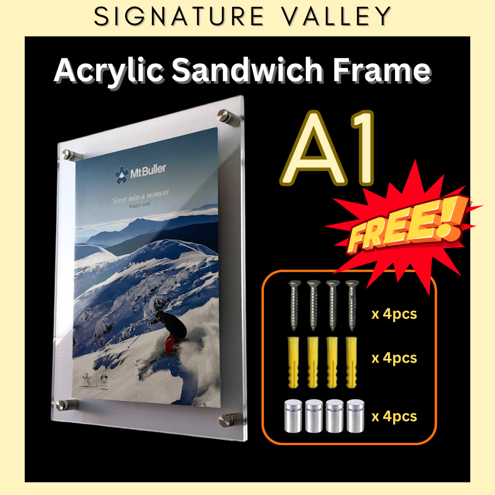 A1/A2 Acrylic Sandwich Wall Mount Photo Frame (1unit) | Shopee Malaysia
